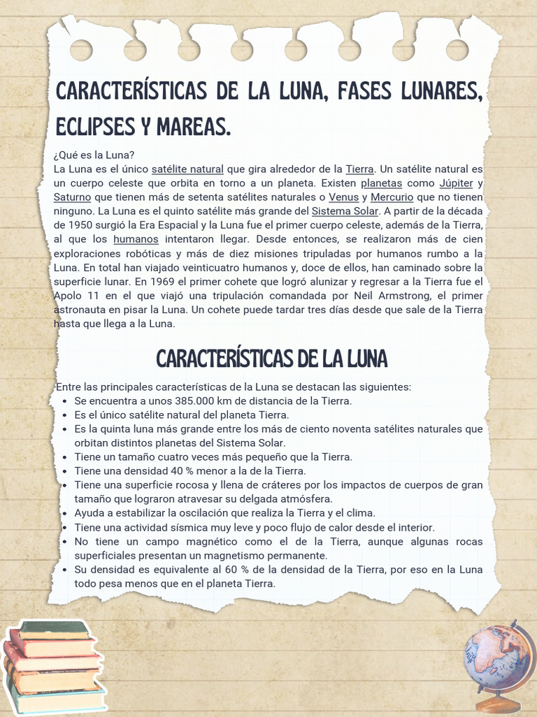 Características de La Luna, Fases Lunares, Eclipses y Mareas ...