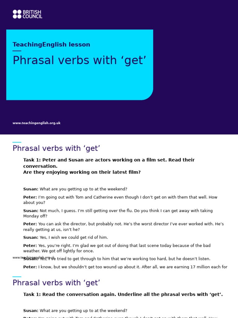 Phrasal Verbs Get Presentation 0 | PDF