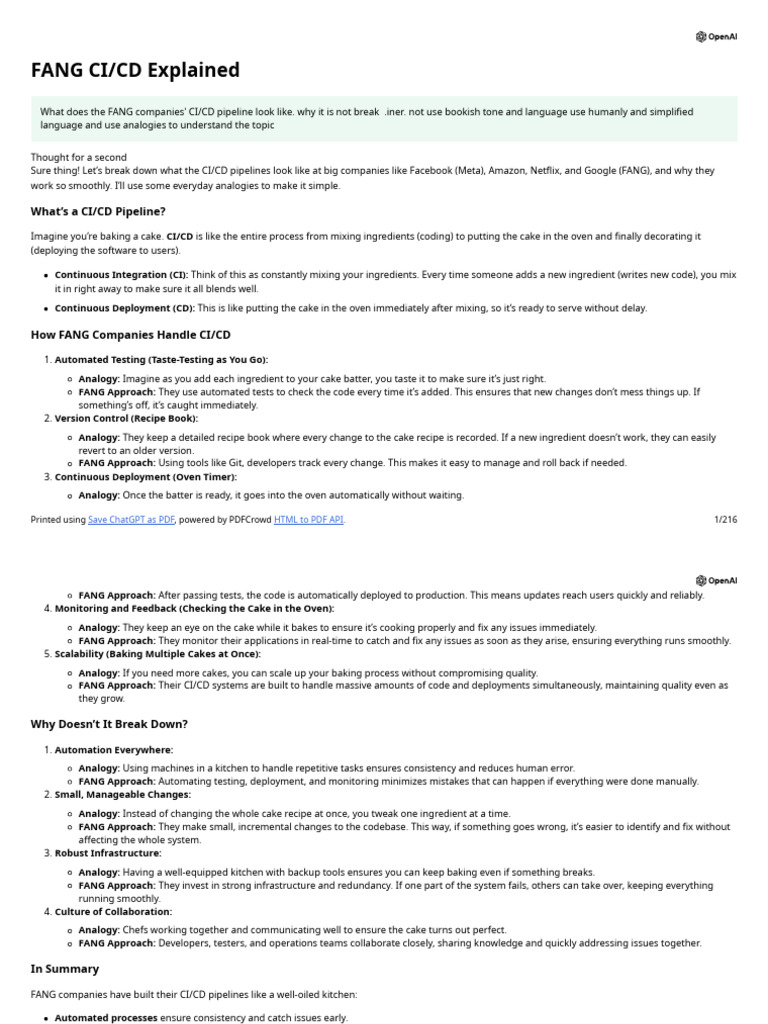 FANG CI - CD Explained | PDF | Software Testing | Automation