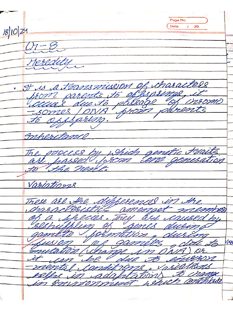 Bio, Class 10 A, Notes | PDF