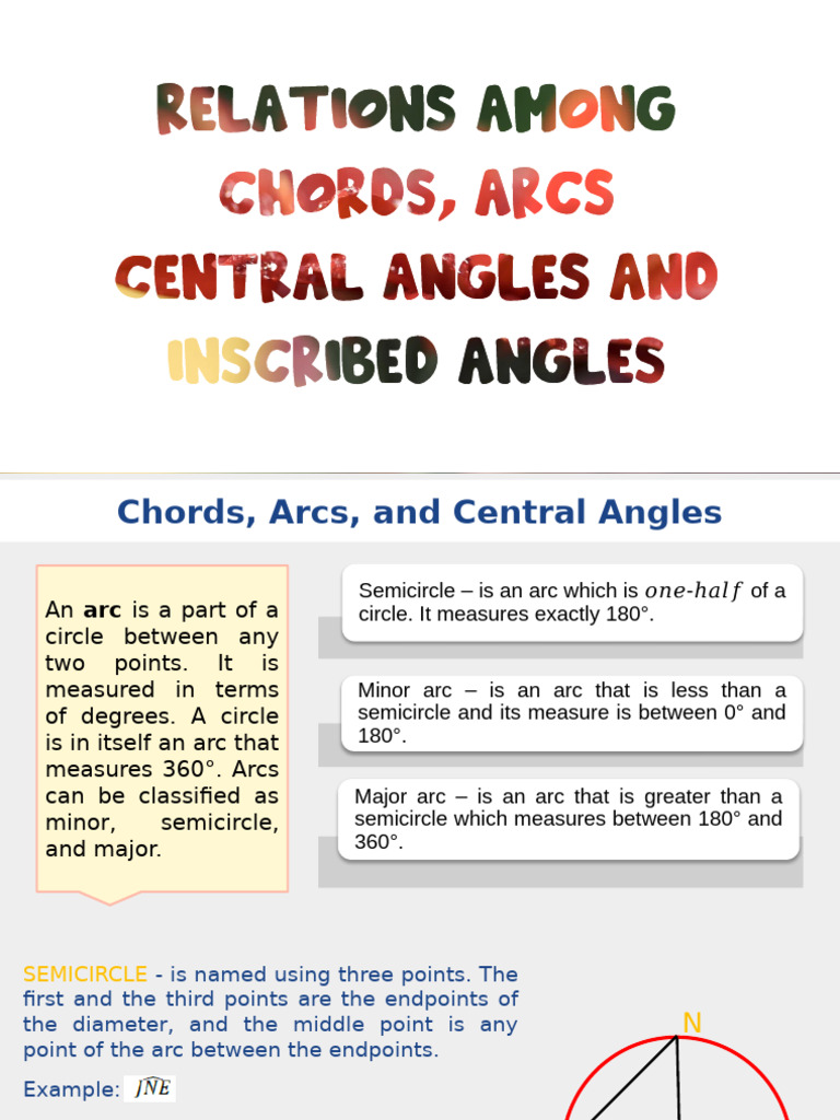 Understanding Chords and Arcs in Circles | PDF | Angle | Circle