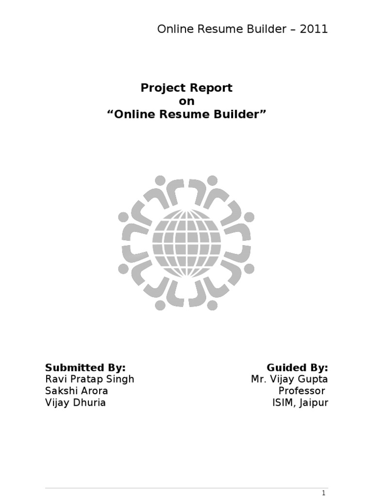 Online Resume Builder-Report | PDF | Html | Feasibility Study