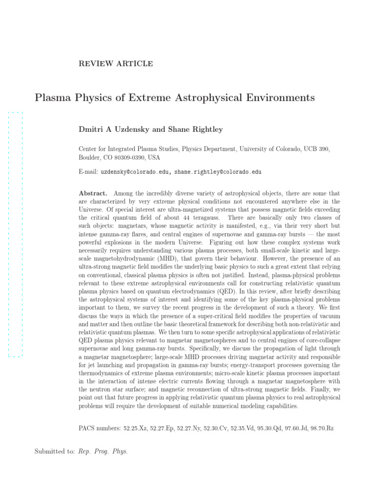 Physics Research and About Research | PDF | Plasma (Physics) | Supernova