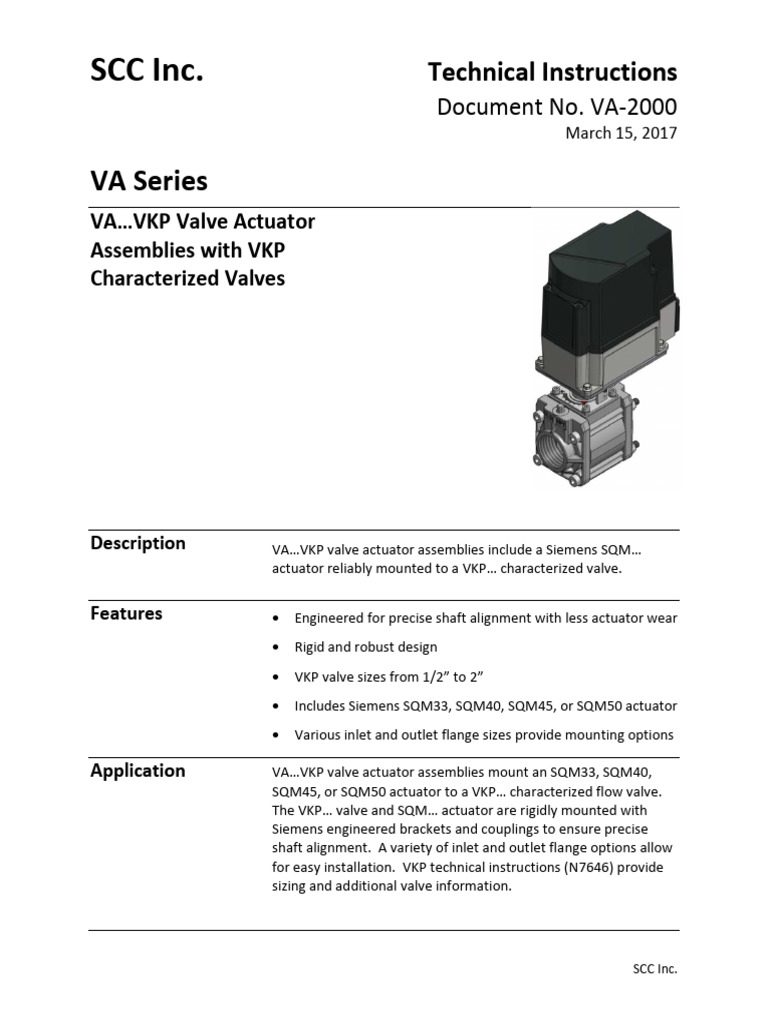 SCC Inc.: VA Series | PDF | Valve | Tools