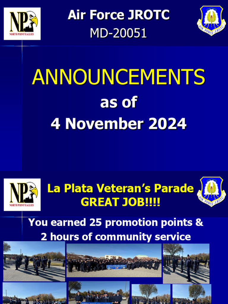 Announcements - 4 Nov 24 | PDF