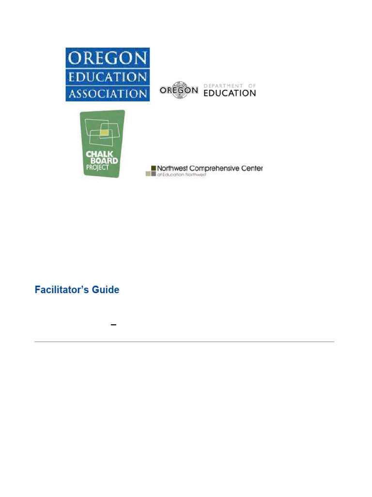 Facilitator Guide - Oregon Department of Education | PDF | Educational ...