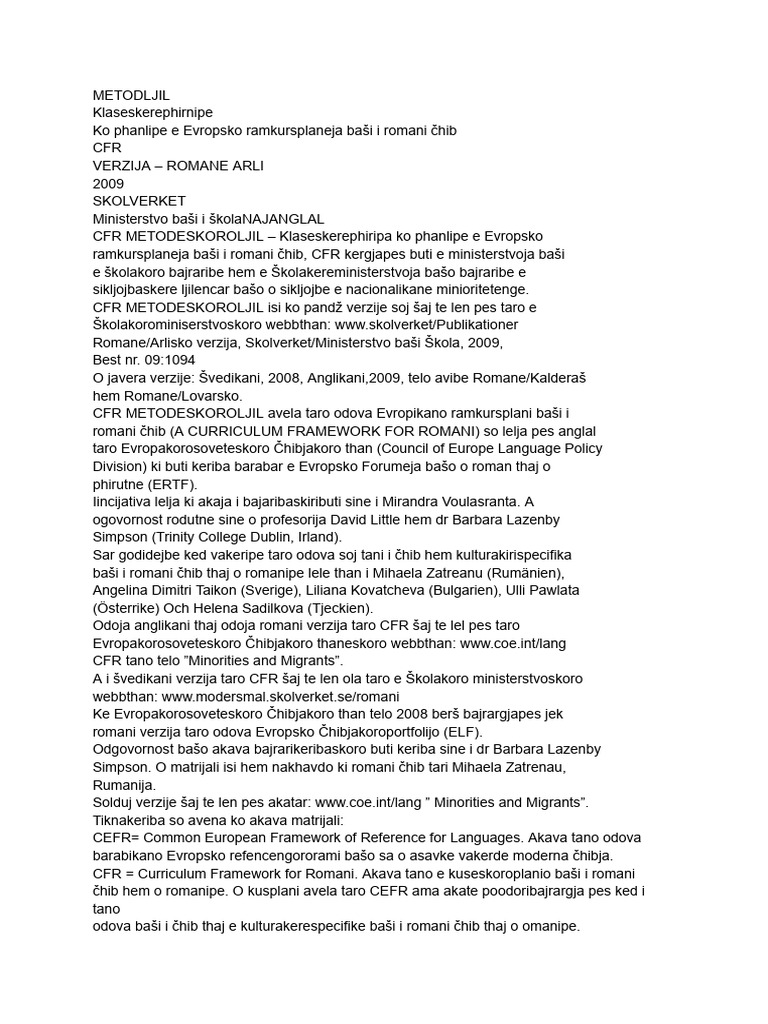 Romski Primer | PDF