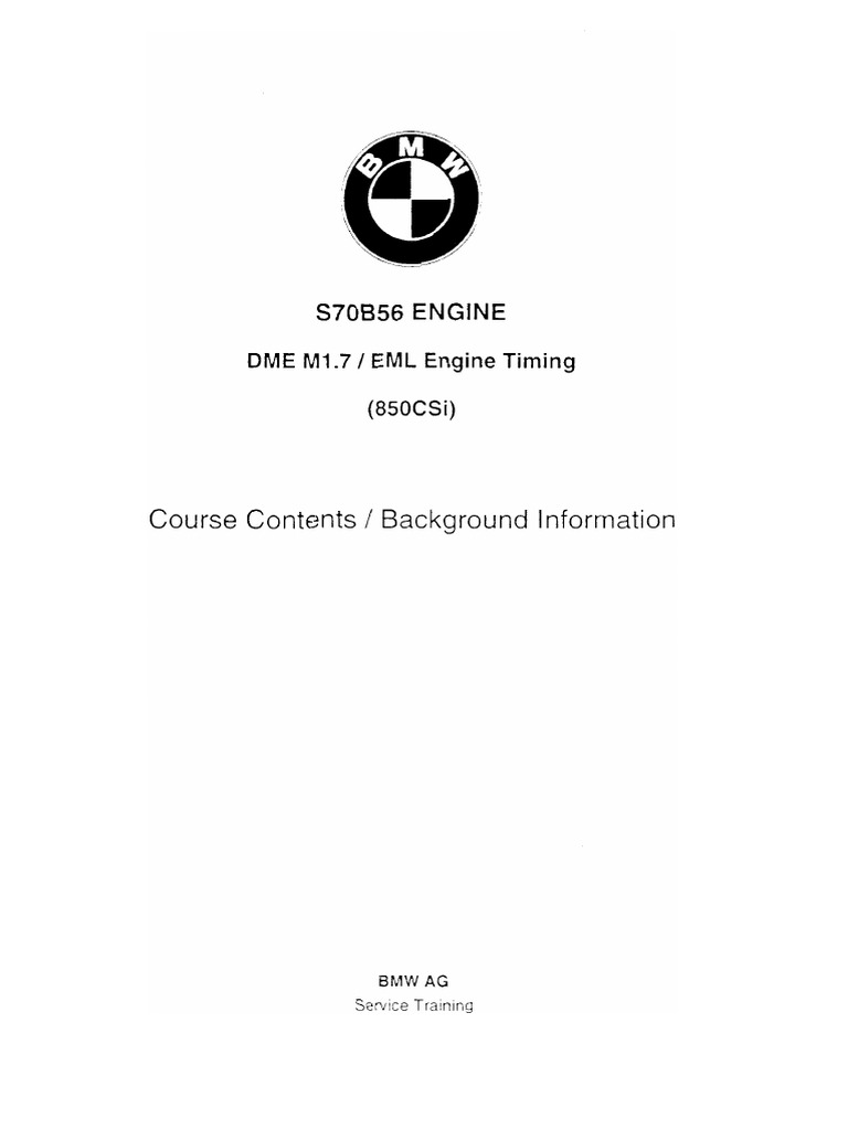 BMW S70B56 Engine Manual | PDF