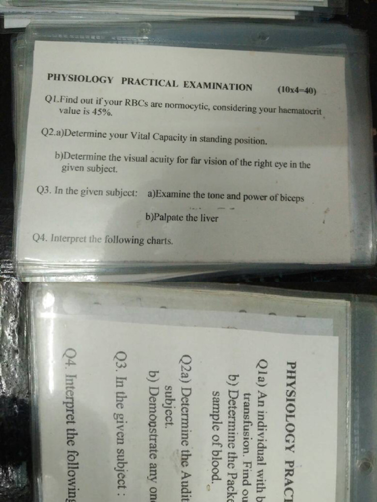 Physiology Practical Examination | PDF