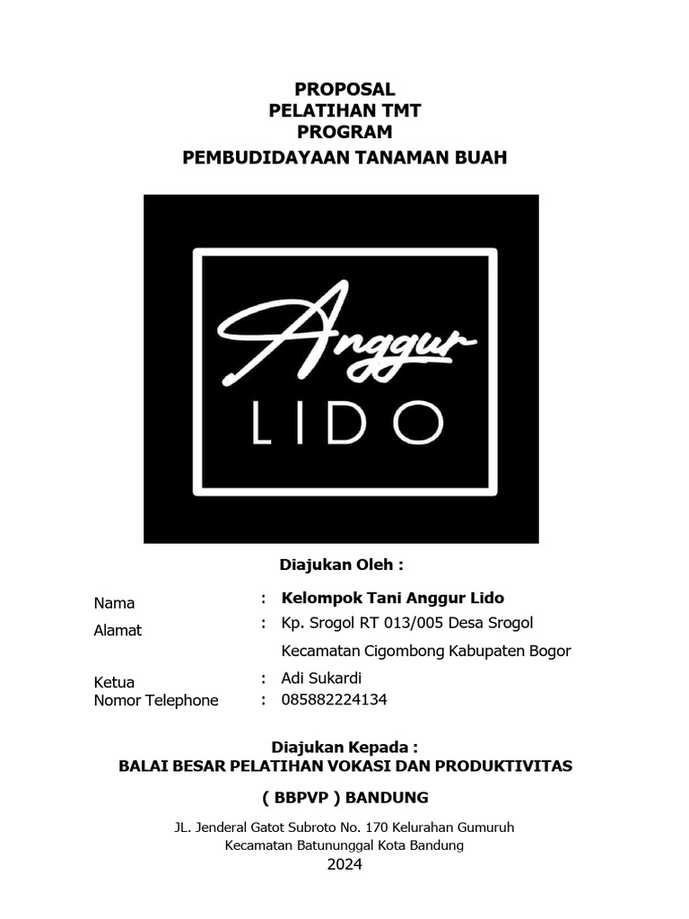 Proposal TMT - Pembudidayaan Tanaman Buah - Lido | PDF