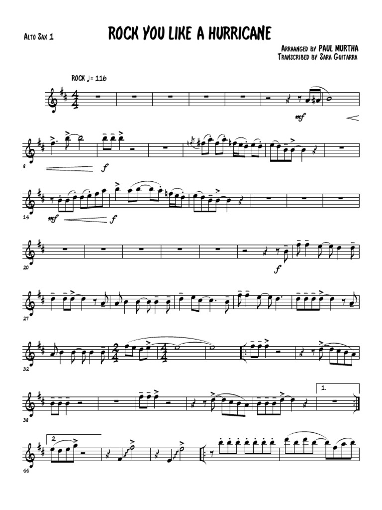 ROCK YOU LIKE A HURRICANE - Alto Sax 1 | PDF