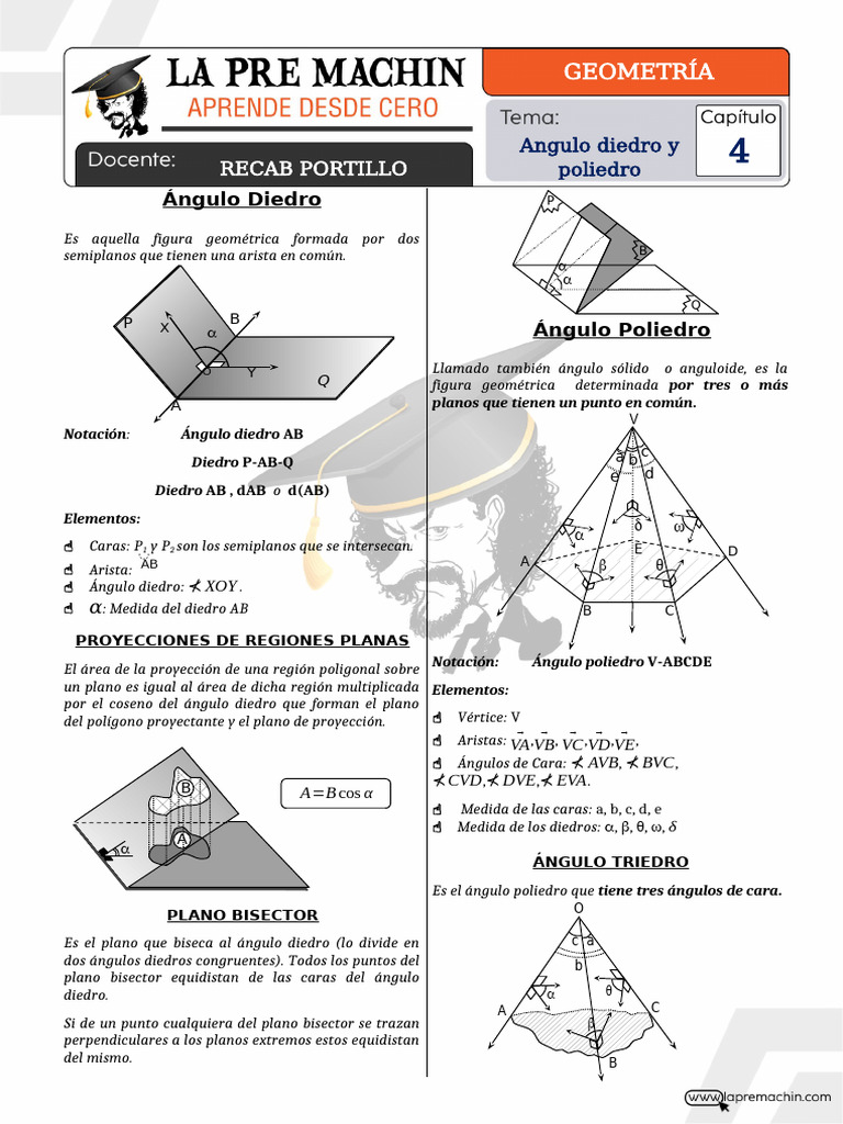 Bal 14 Angulo Diedro y Poliedro | PDF | Ángulo | Formas geométricas