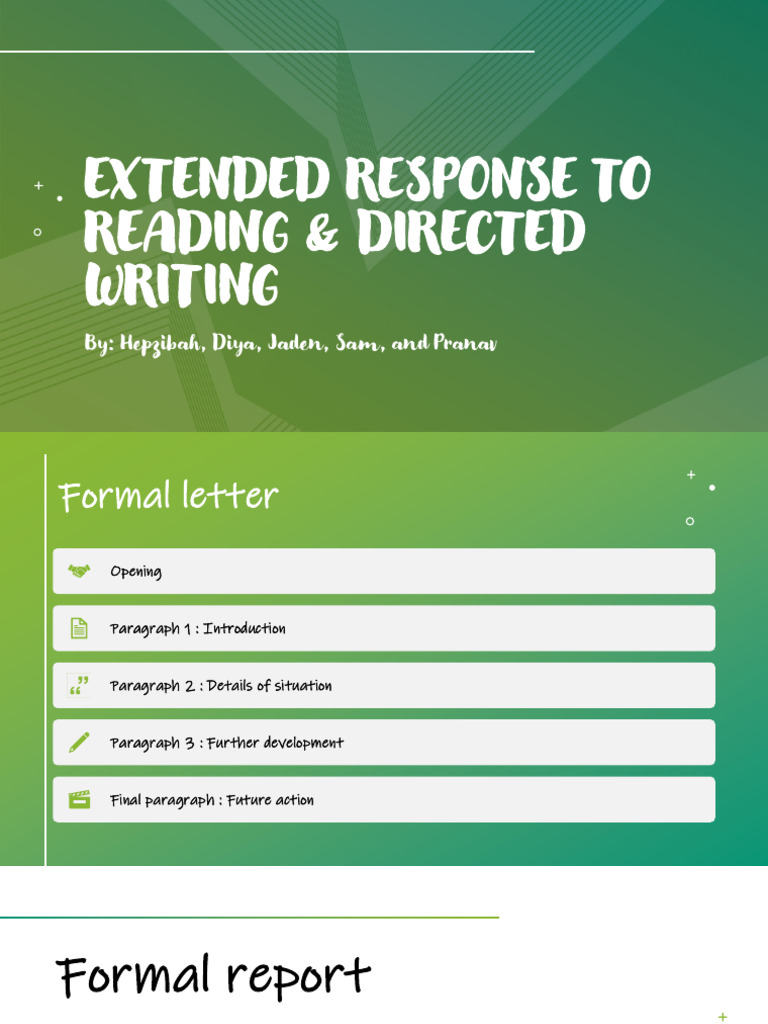 Extended Response To Reading & Directed Writing | PDF | Argument | Essays