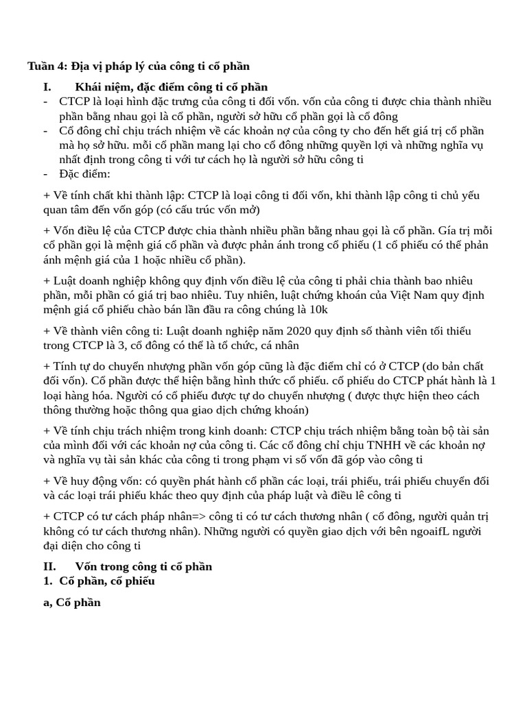 vấn đề 4 CTCP | PDF