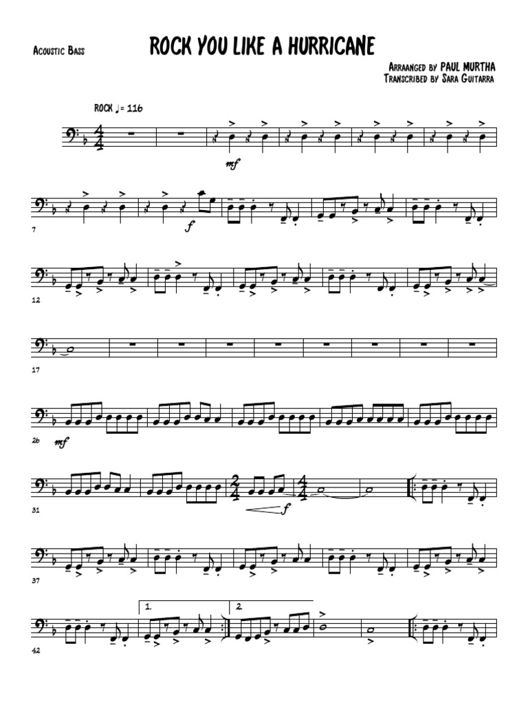 ROCK YOU LIKE A HURRICANE - Bass | PDF