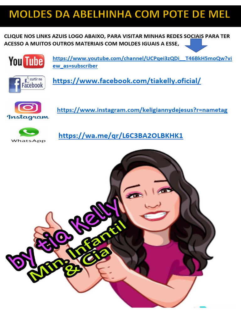 Moldes Da Abelhinha Com Pote de Mel | PDF