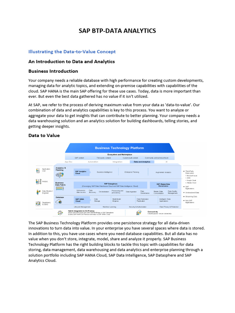 5-SAP BTP Data & Analytics | PDF | Cloud Computing | Computer Data