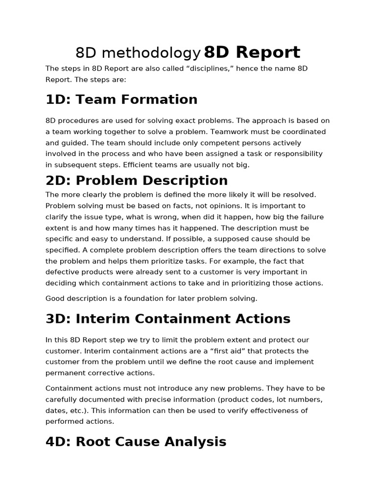 8D Report | PDF | Reliability Engineering