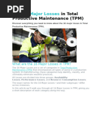 16 Major Losses in Total Productive Maintenance (TPM) | PDF ...
