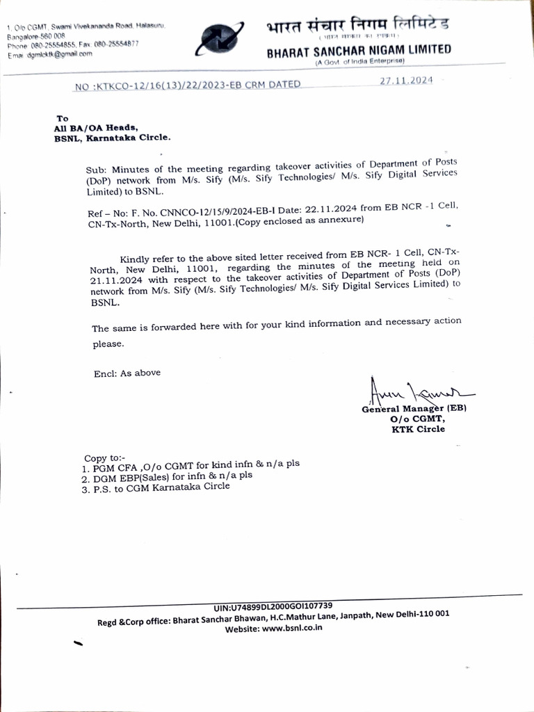 DOP MOM Forwarding Letter | PDF | New Delhi | Government Of India