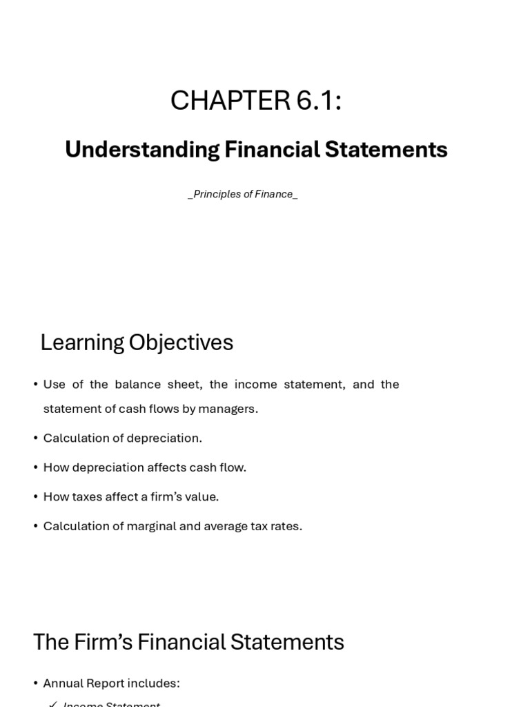 Chapter 6.1 - Understanding Financial Statements | PDF | Book Value ...