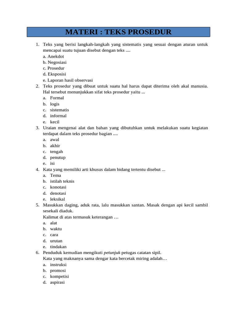 Kisi-Kisi BINDO-XI | PDF