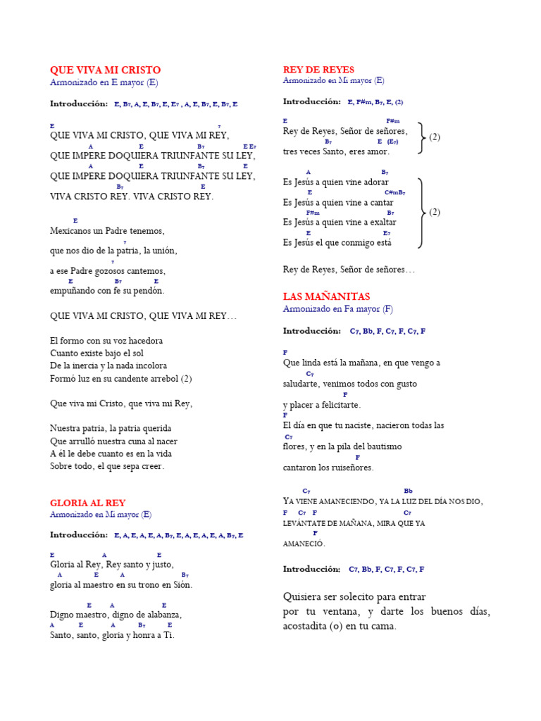 Cantos Cristo Rey | PDF