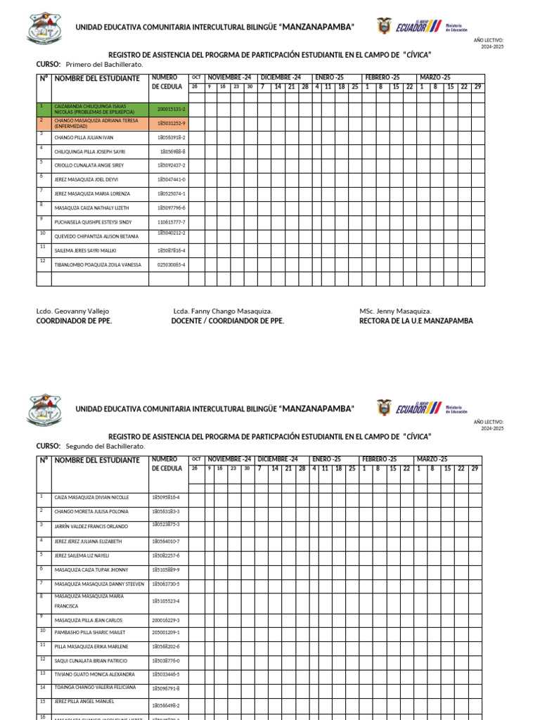 REGISTRO PPE 24-25 Rectificado | PDF