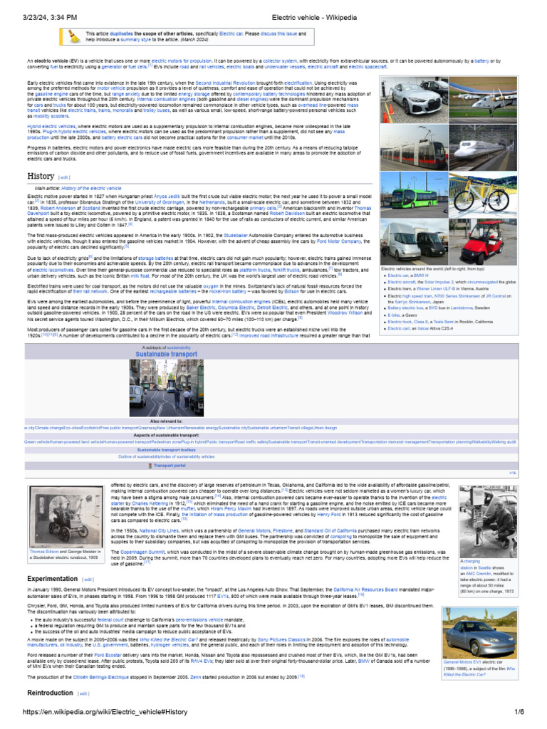 Overview of Electric Vehicles | PDF | Electric Vehicle | Hybrid Vehicle