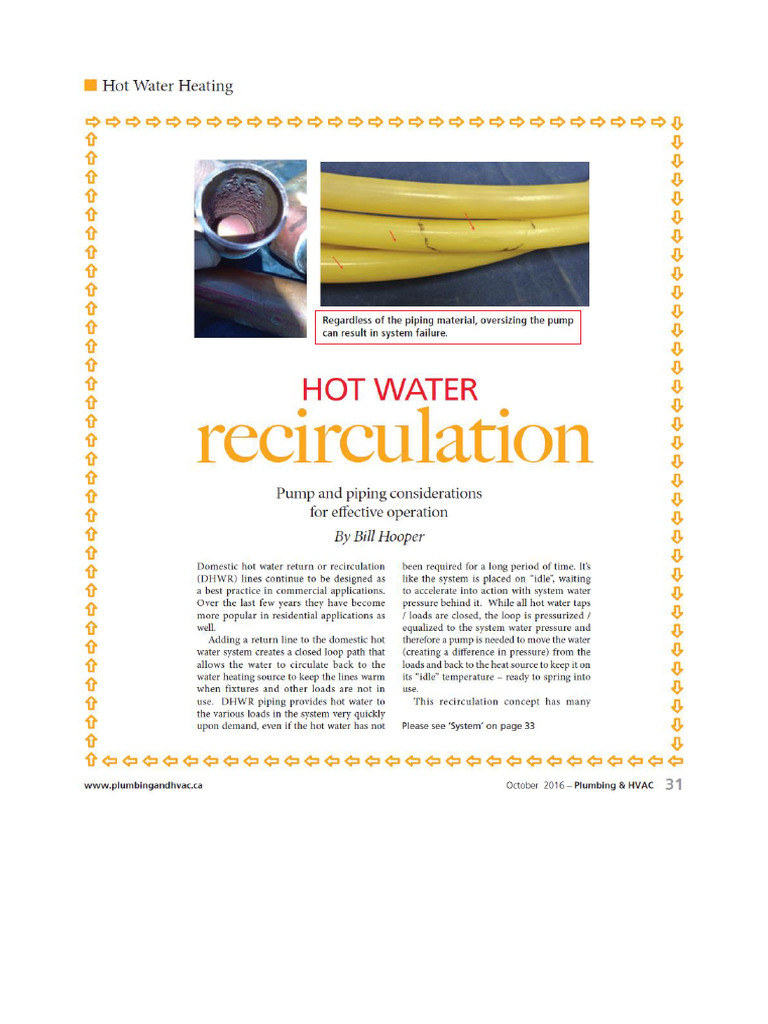 Hot Water Recirculation and Pump Sizing | PDF