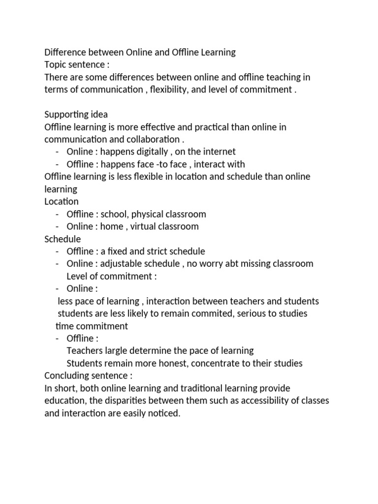 Difference Between Online and Offline Learning | PDF