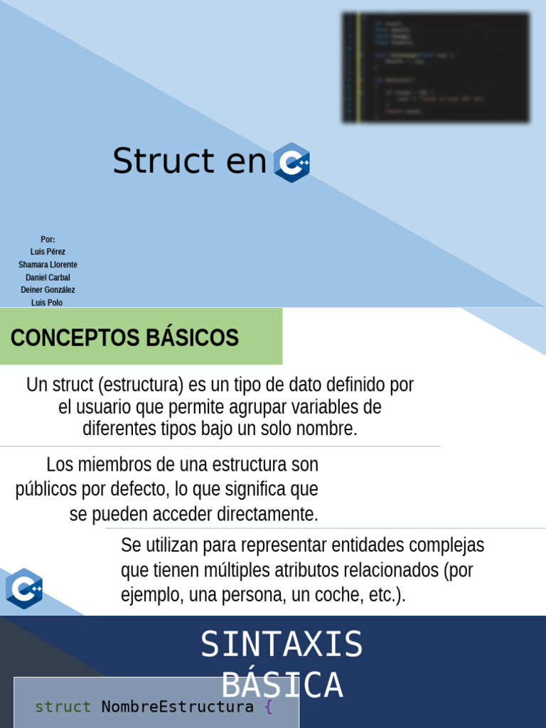 Introducción a Struct en C++ | PDF | Variable (informática ...