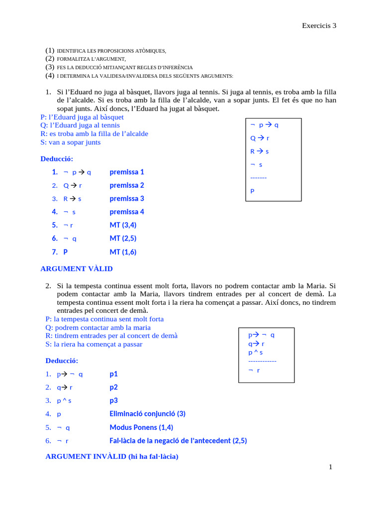 Exercicis-3-Enunciats I Solucions | PDF
