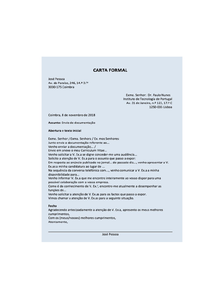 Carta Formal Fra | PDF