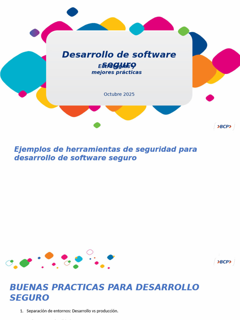 Presentacioìn Desarrollo de Sofware Seguro | PDF