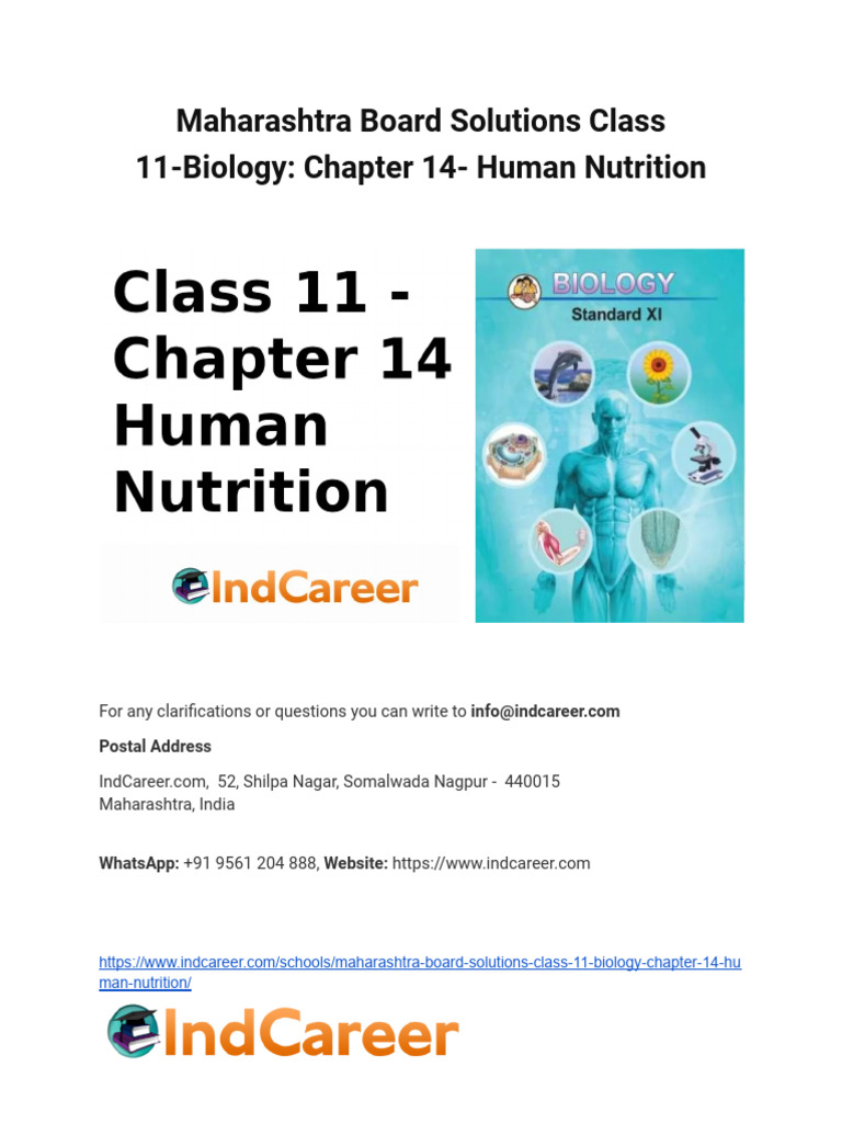 Class 11 Biology: Human Nutrition Notes | PDF | Digestion | Pancreas