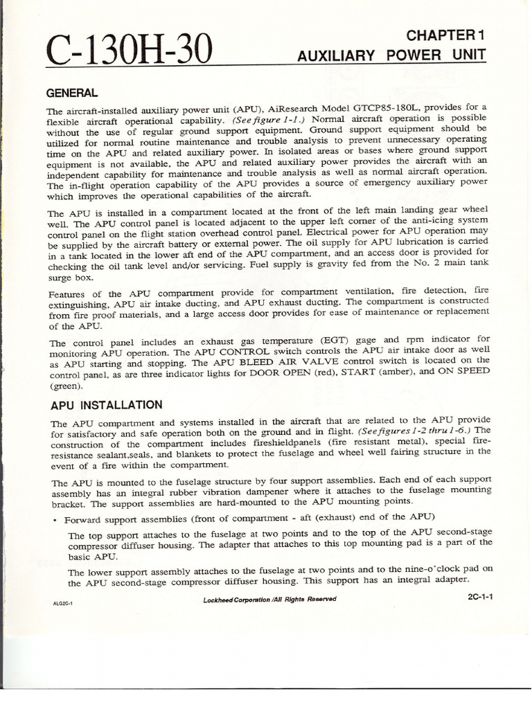 Chap 1 Auxiliary Power Unit | PDF