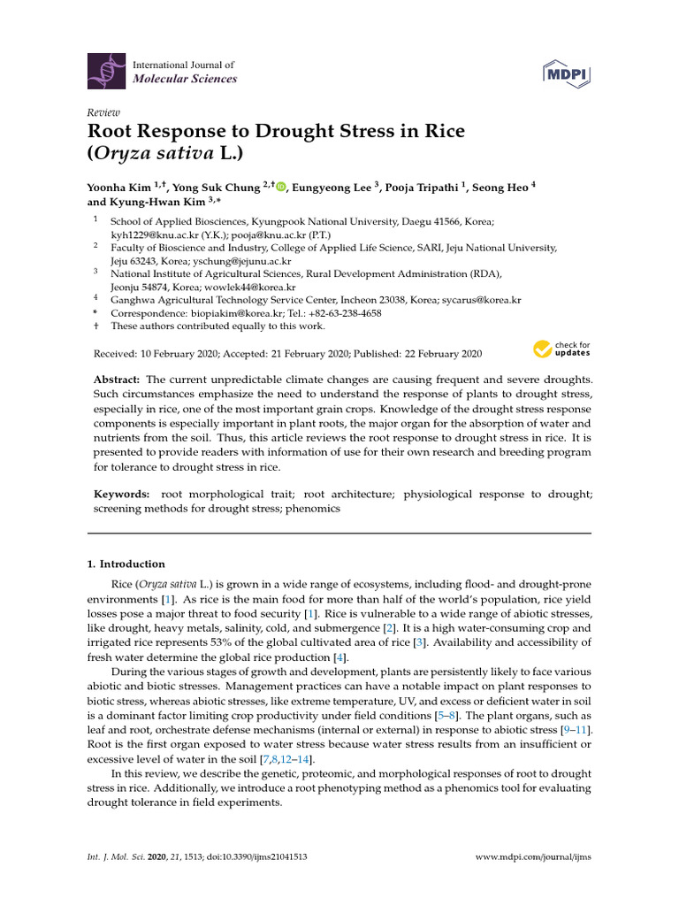 Ijms 21 01513 v2 | PDF | Root | Soil
