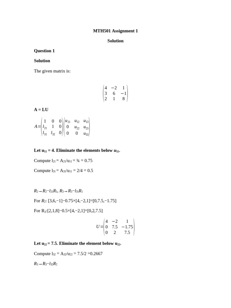 MTH501 A1F24 by DR Imran Talib | PDF | System Of Linear Equations | Abstract Algebra