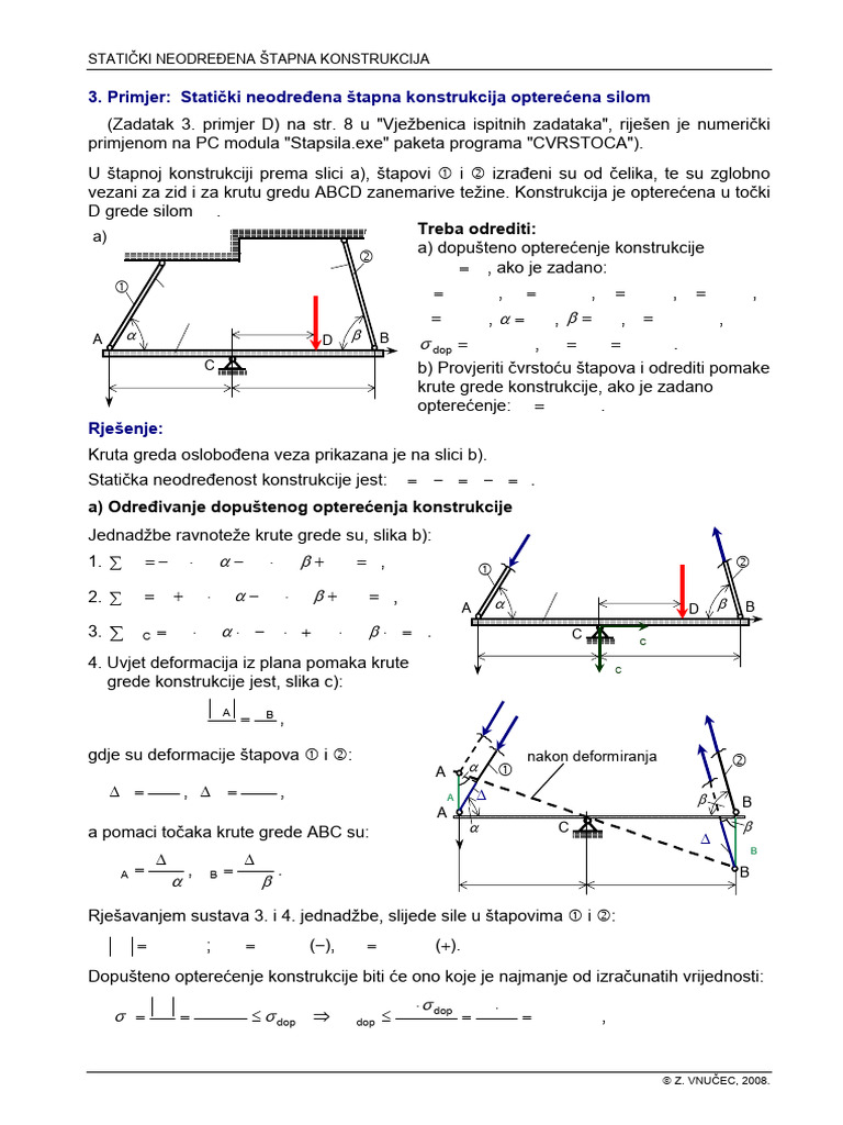 Aksijalno Optereceni Stapovi Primjer 1 | PDF