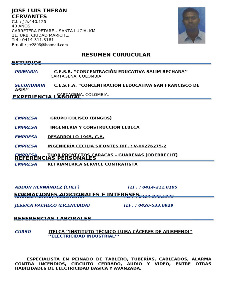 Jose Luis Curriculum | PDF