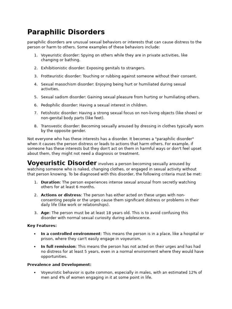 Paraphilic Disorders | PDF | Sexual Fetishism | Pedophilia