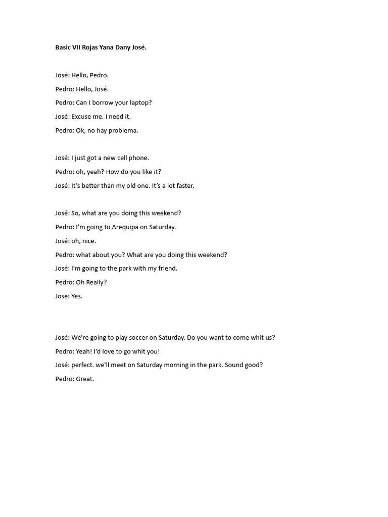 Oral Exam - Basic VII Rojas Yana Dany José | PDF