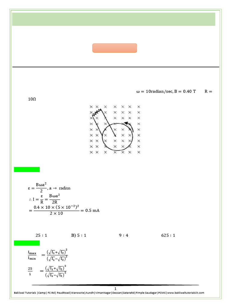 C25 BTTS-04 (Mains) Physics Paper | PDF | Pi | Force