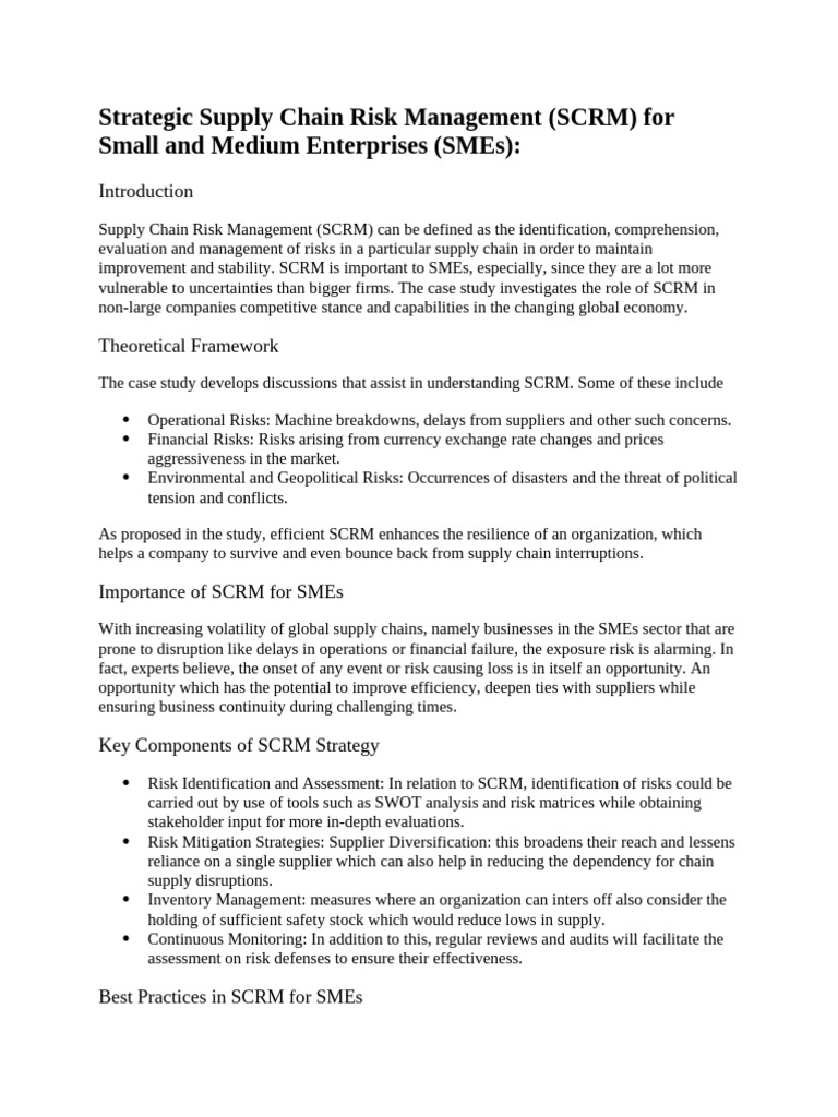 Strategic Supply Chain Risk Management | PDF | Supply Chain | Risk