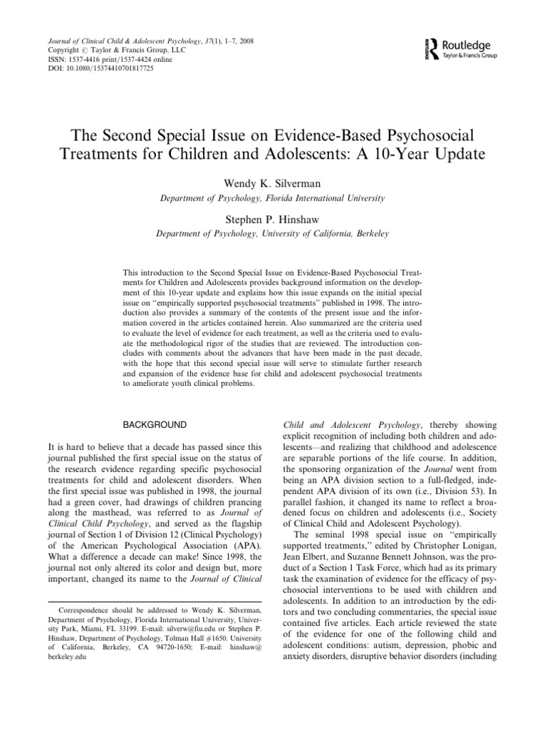 Silverman 2008 | PDF | Mental Disorder | Psychology