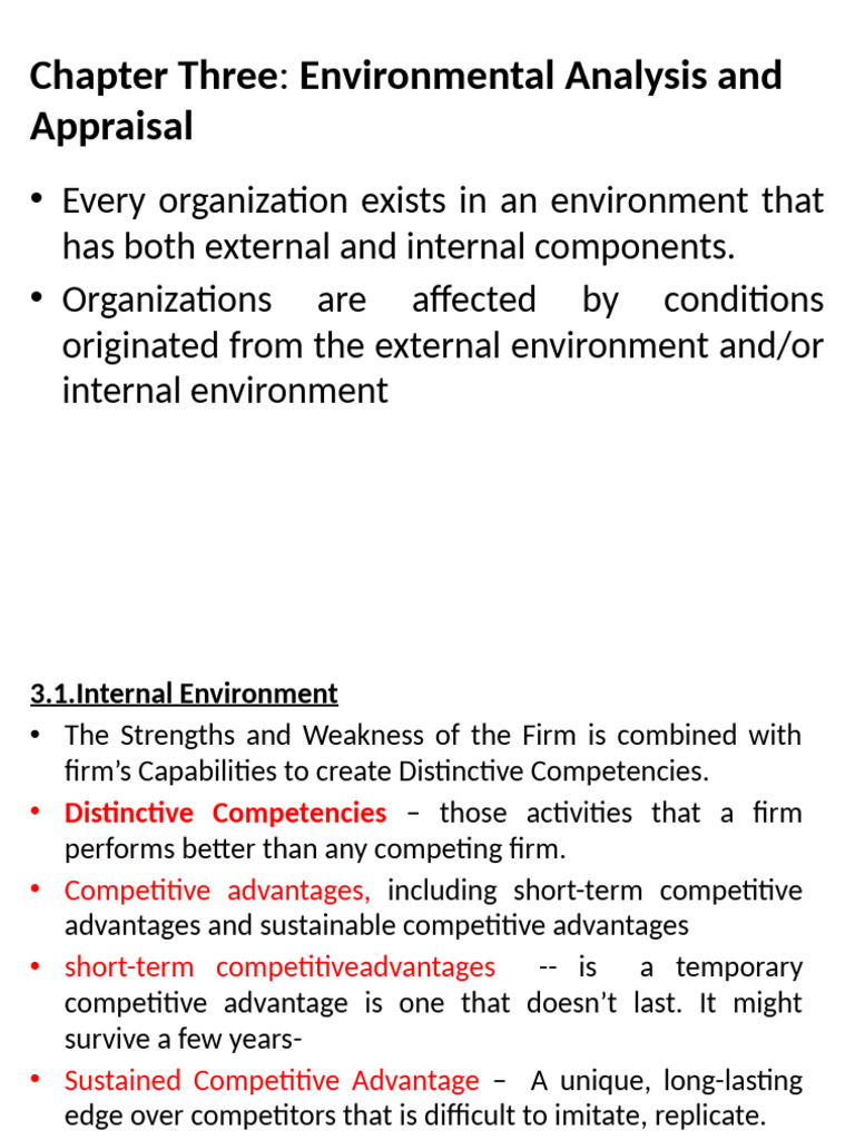 CH 3. Environmental Analysis | PDF | Swot Analysis | Competitive Advantage