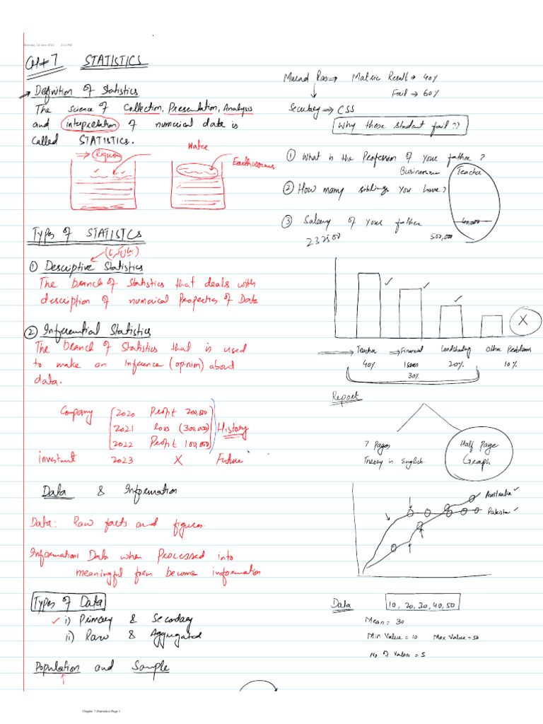 Chapter 7 (Statistics) | PDF