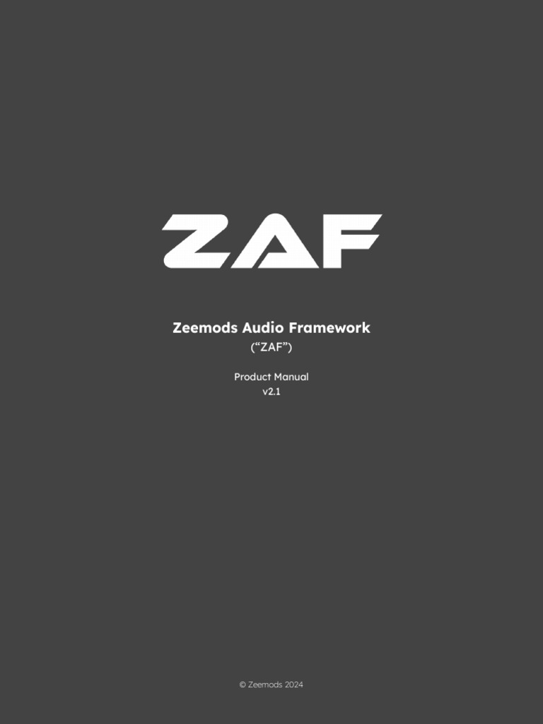 STOP READ THIS Manual - Zeemods Audio Framework | PDF | License | Copyright