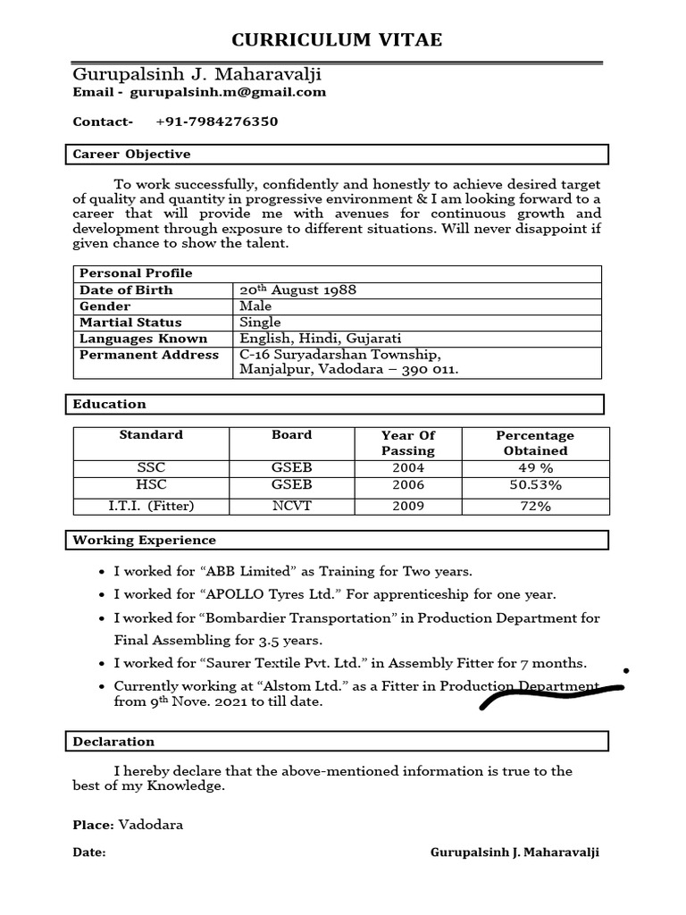 Curriculum Vitae | PDF